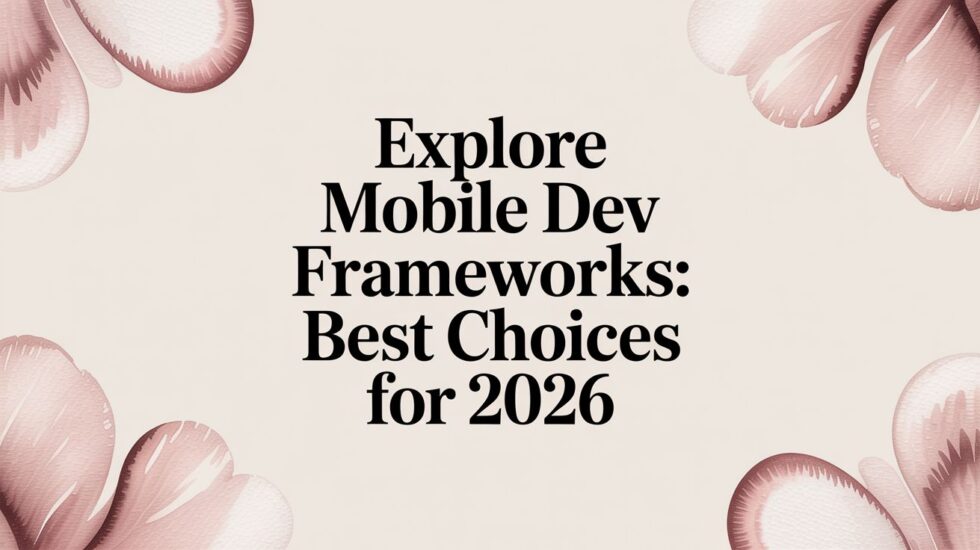 Explore mobile dev frameworks: Best Choices for 2026
